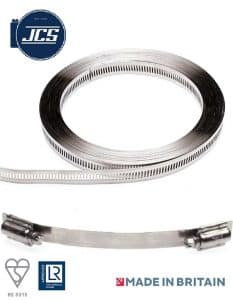 JCS Hi Torque BS5315 heavy duty hose clips 304 & 316 grade ss (HT Range ...